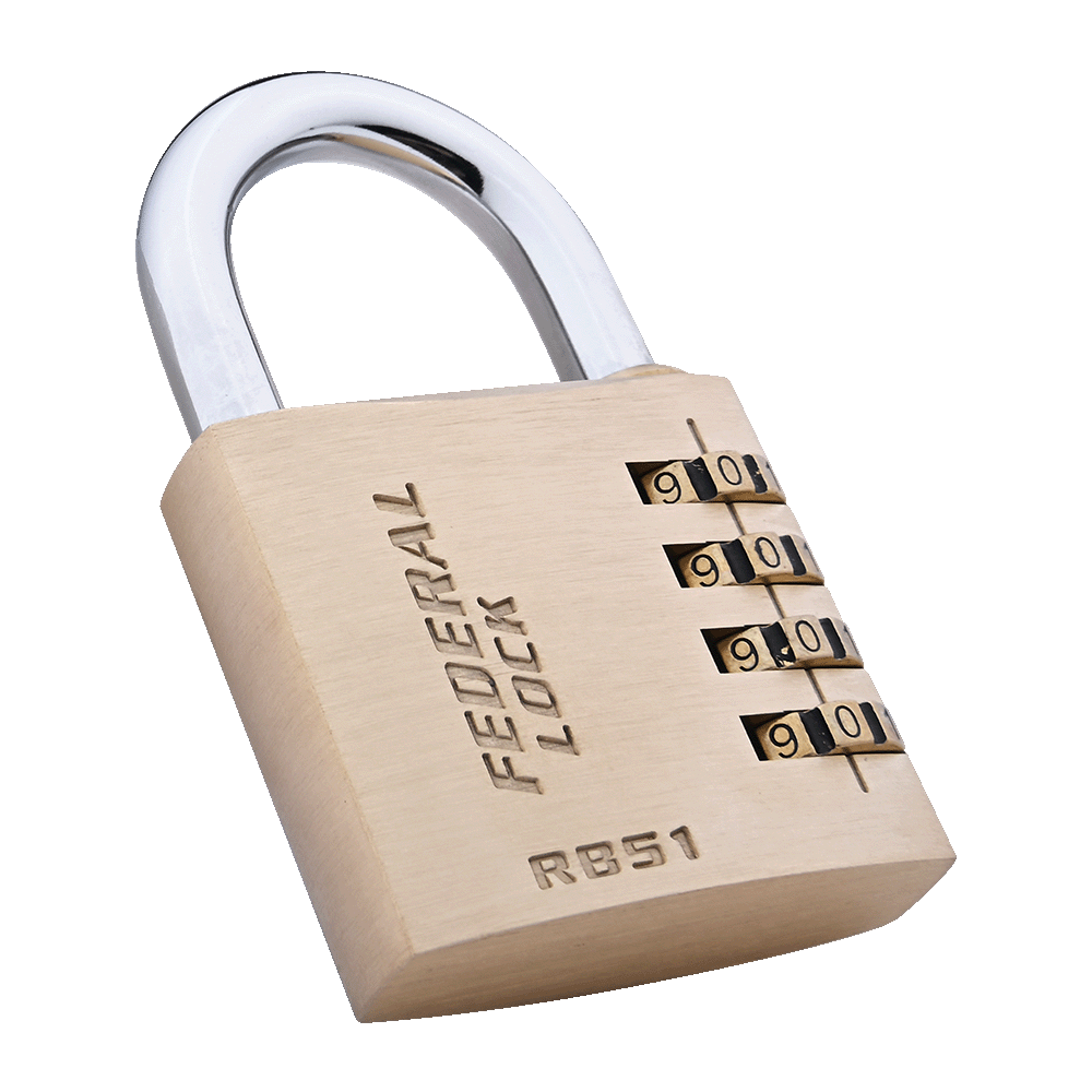 Federal Lock - Brass Combination Lock 50MM RB51 Series