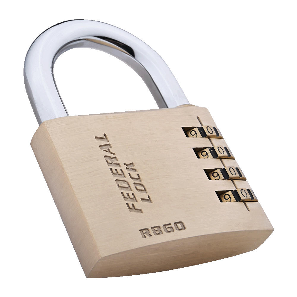 Federal Lock - Brass Combination Lock 60MM RB60 Series