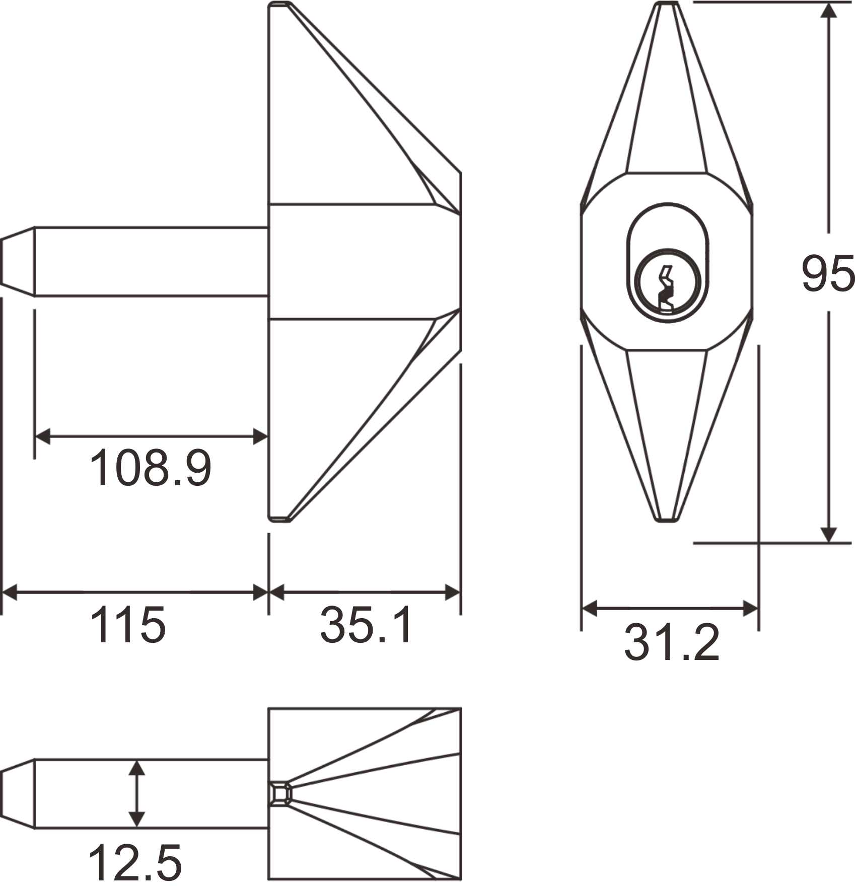 Federal Lock - Bullet Lock for Shutter FBL5L