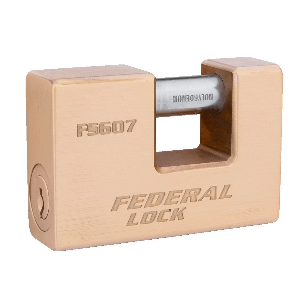 Federal Lock - Rectangular Solid Brass Padlock 75MM FS607 Series
